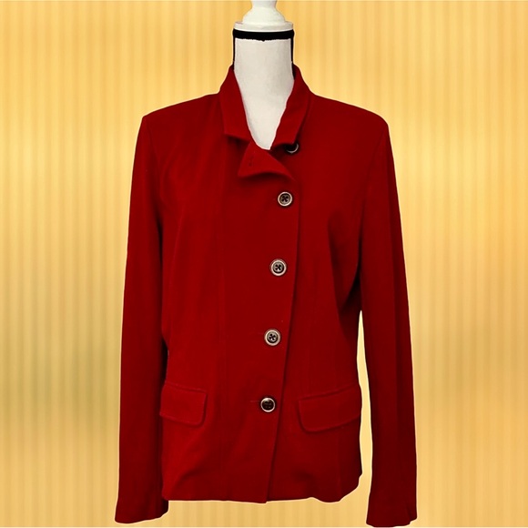CAbi | Jackets & Coats | Euc Cabi Rhubarb Red Outing Blazer | Poshmark